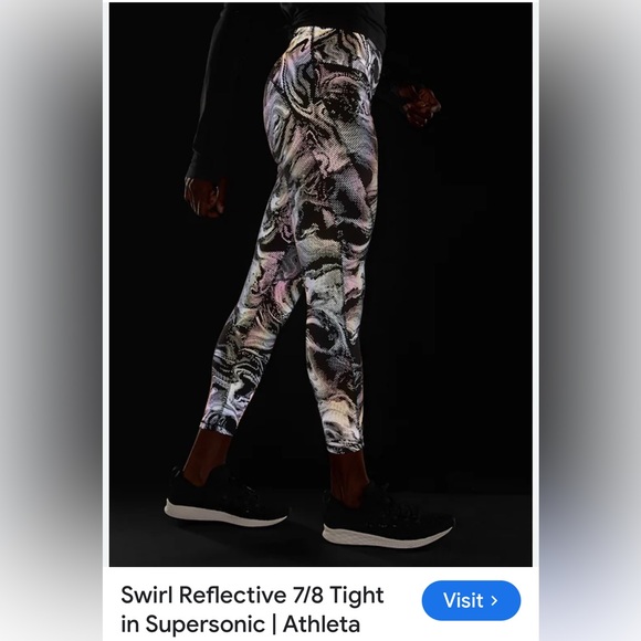 Athleta | Pants & Jumpsuits | Athleta Swirl Lighting Reflective ...
